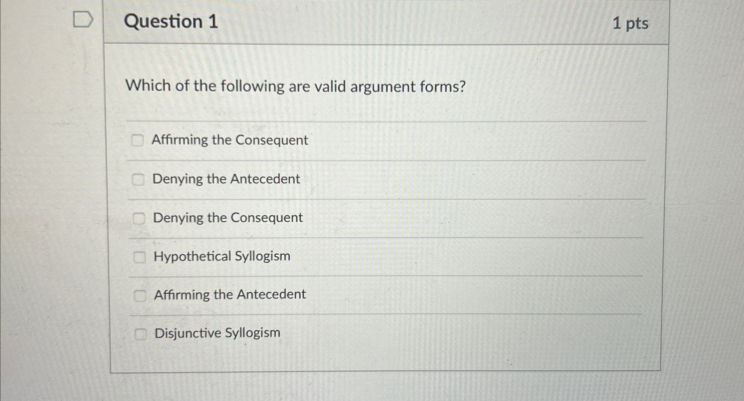 Solved Question 11ptsWhich of the following are valid | Chegg.com