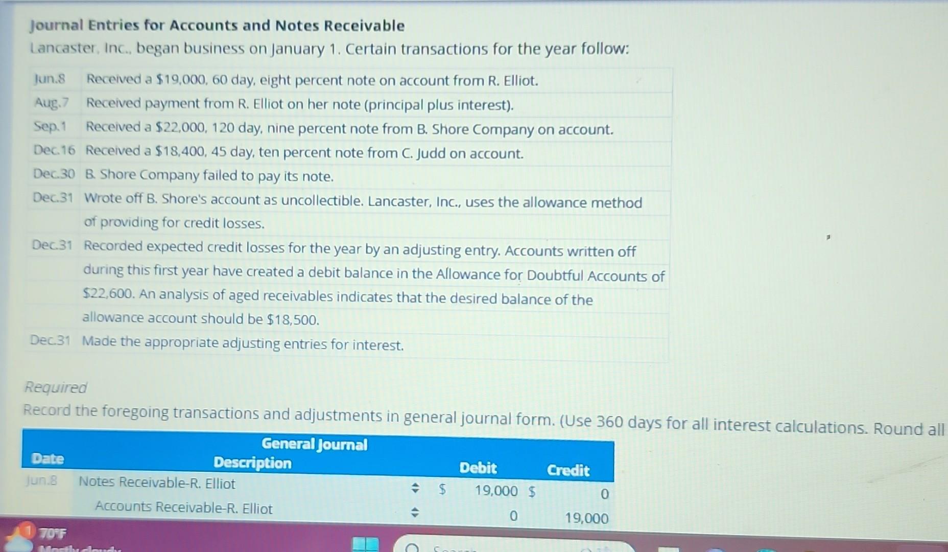 Solved Record The Foregoing Transactions And Adjustments In