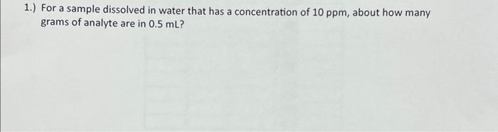 Solved for a sample dissolved in water that has a | Chegg.com