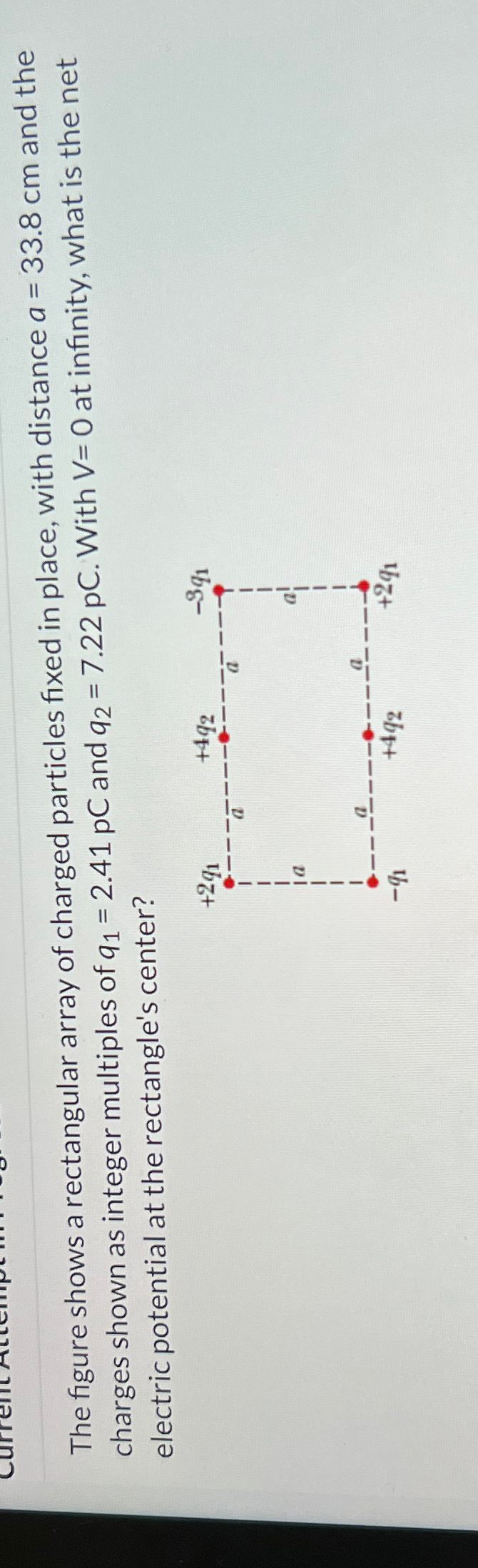Solved The figure shows a rectangular array of charged | Chegg.com
