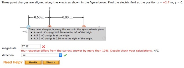Solved Three point charges are aligned along the x-axis as | Chegg.com