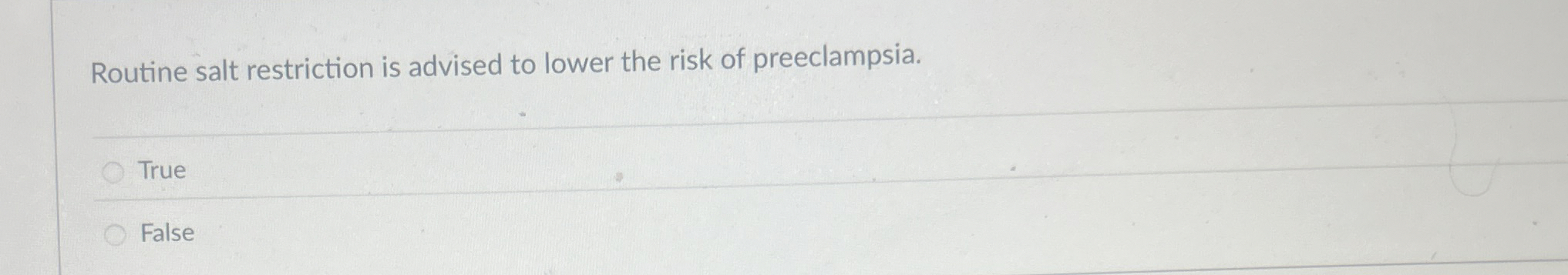 Solved Routine salt restriction is advised to lower the risk | Chegg.com