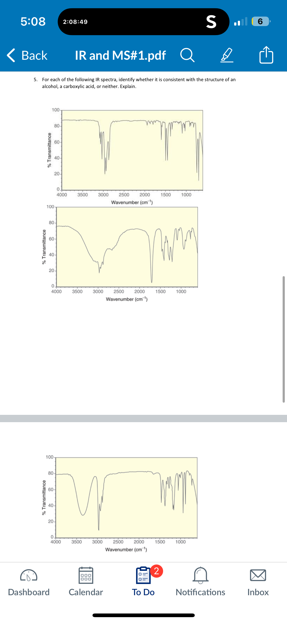 Solved For each of the following IR spectra, identify | Chegg.com