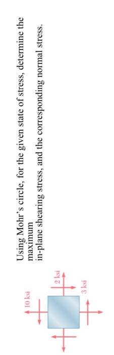 Solved Using Mohr's circle, for the given state of stress, | Chegg.com