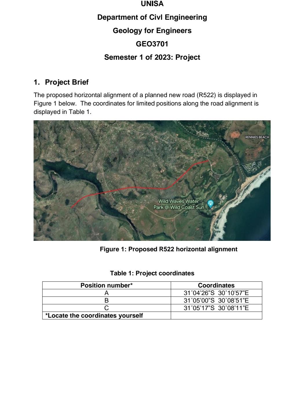 Solved UNISA Department of Civl Engineering Geology for | Chegg.com