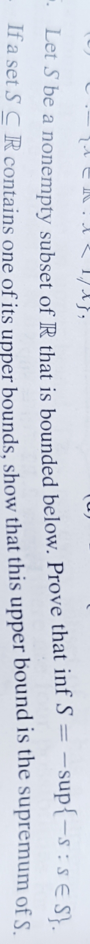 Solved Let S ﻿be a nonempty subset of R ﻿that is bounded | Chegg.com
