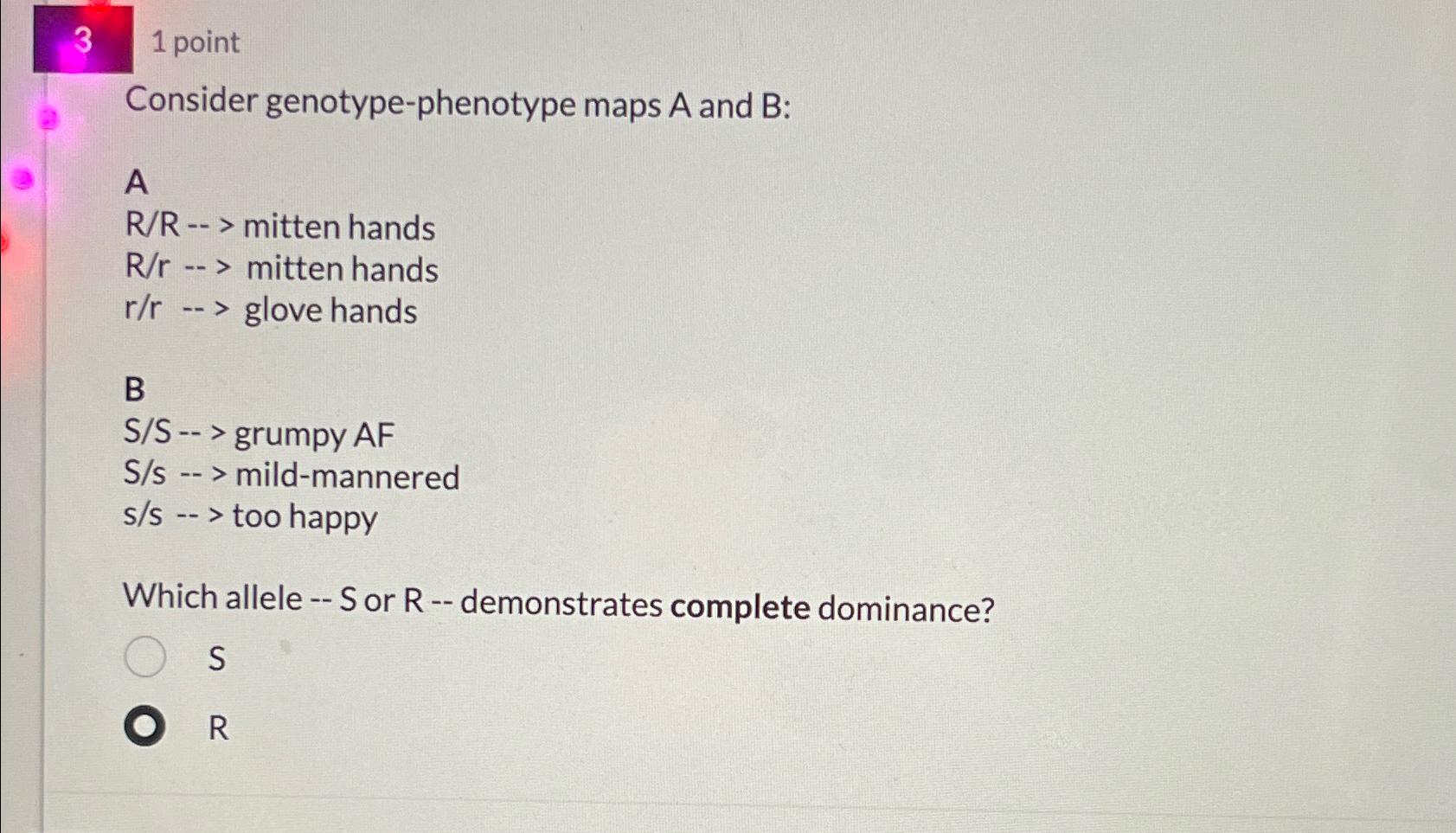 Solved 31 ﻿pointConsider genotype-phenotype maps A and | Chegg.com