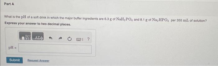 Solved A buffer, consisting of H2PO4−and HPO42−, helps | Chegg.com