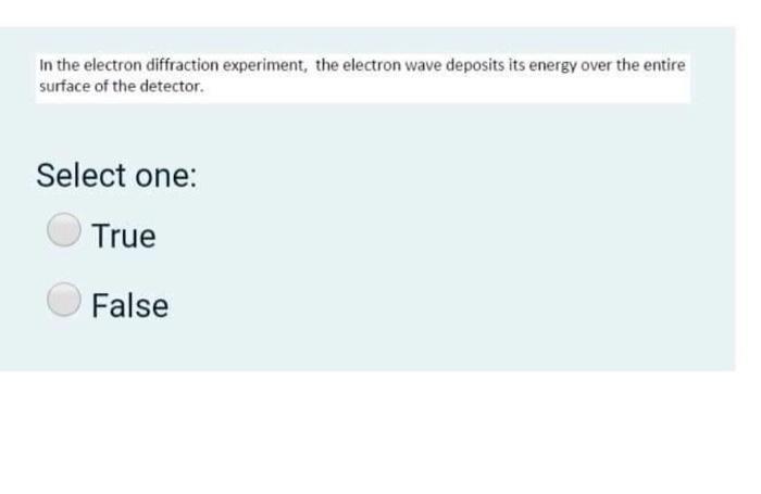 Solved In the electron diffraction experiment, the electron | Chegg.com