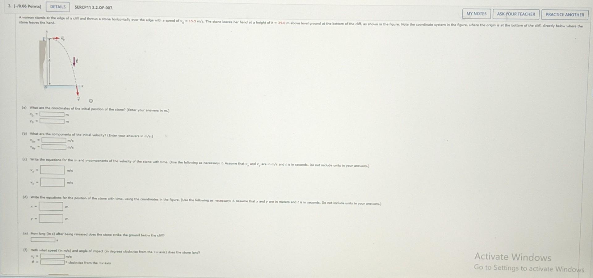 Solved (a) What are the coordinates of the initial position | Chegg.com
