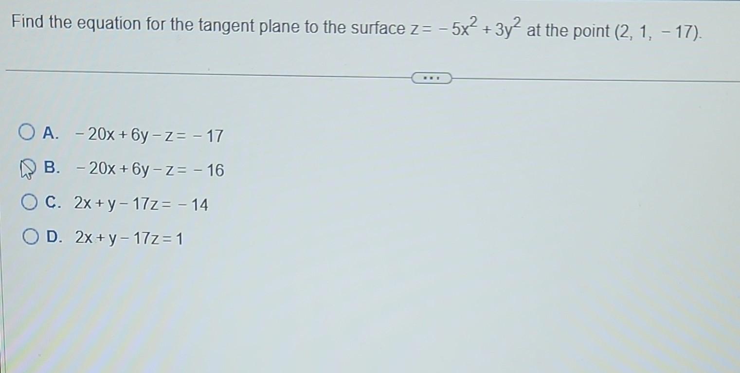 Solved Find the equation for the tangent plane to the | Chegg.com