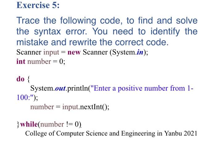 Solved Exercise 5: Trace the following code, to find and | Chegg.com