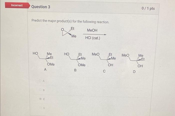 Solved Predict The Major Product S For The Following