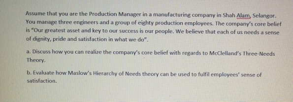 Solved Assume That You Are The Production Manager In A Chegg solved-assume-that-you-are-the-production-manager-in-a-chegg