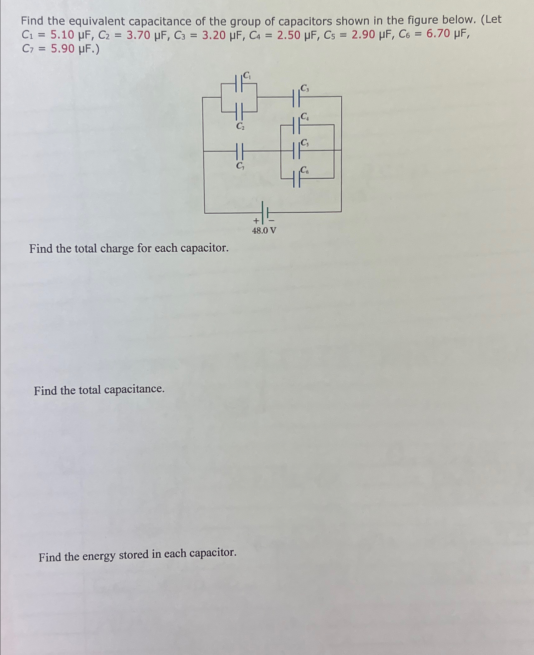 Solved Find the equivalent capacitance of the group of | Chegg.com
