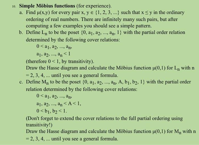 Simple Möbius functions (for experience). a. Find | Chegg.com