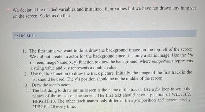 Solved Let us initialize our game with the needed variables. | Chegg.com