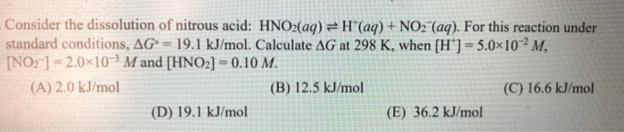 Solved Consider the dissolution of nitrous acid: HNO2(aq) = | Chegg.com