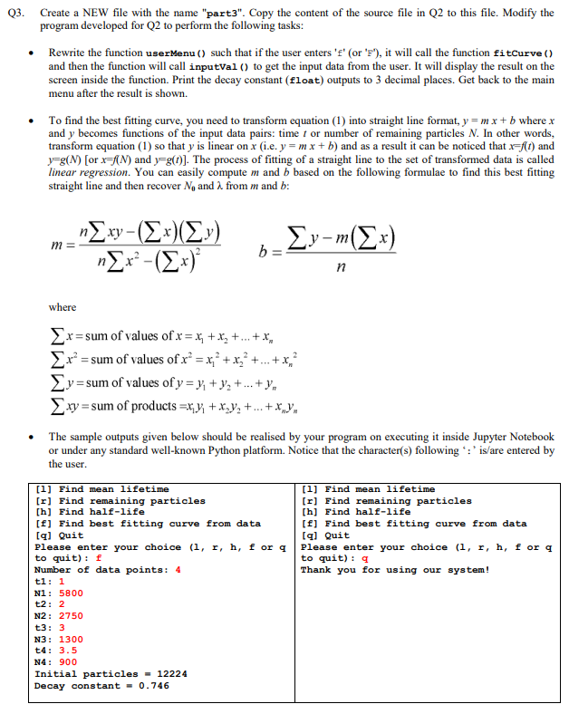 Q3. ﻿Create a NEW file with the name "part3". ﻿Copy | Chegg.com