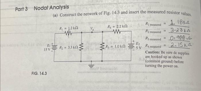 Solved (a) Construct the network of Fig. 14.3 and insert the | Chegg.com