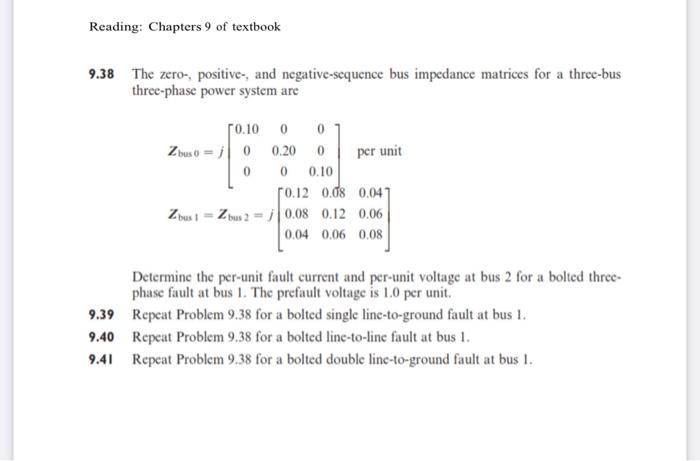 Reading: Chapters 9 of textbook 9.38 The zero-, | Chegg.com