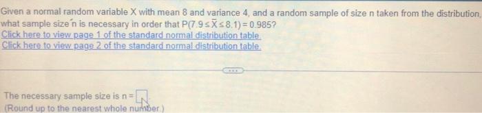 Solved Given a normal random variable X with mean 8 and | Chegg.com