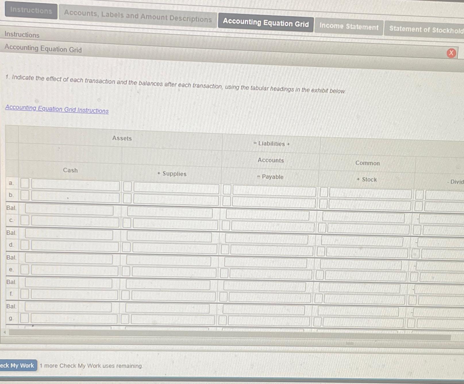 Solved Accounts, Labels and Amount DescriptionsAccounting | Chegg.com