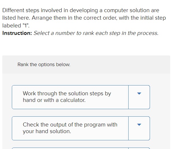 Solved Different steps involved in developing a computer | Chegg.com