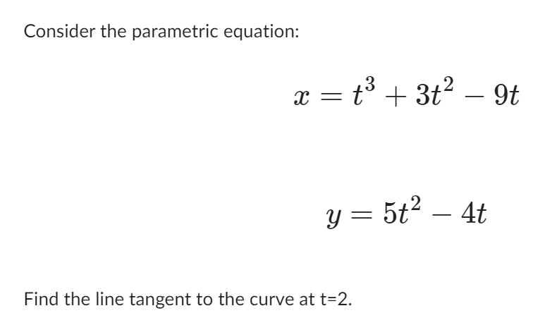 Solved Consider the parametric | Chegg.com
