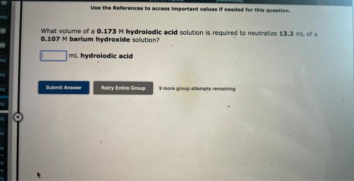 Solved What volume of a 0.173M hydroiodic acid solution is | Chegg.com