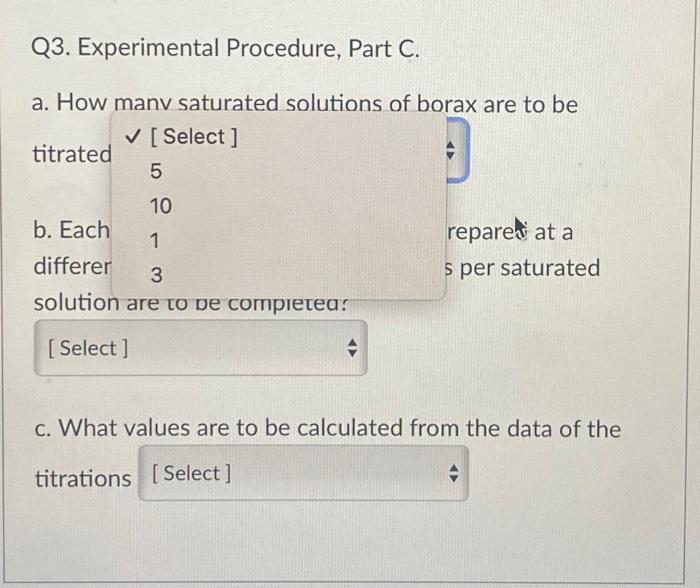 Solved b. Each saturated solution or borax is prepared at a | Chegg.com