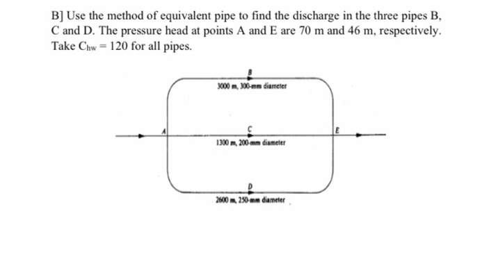 Solved B] Use the method of equivalent pipe to find the | Chegg.com