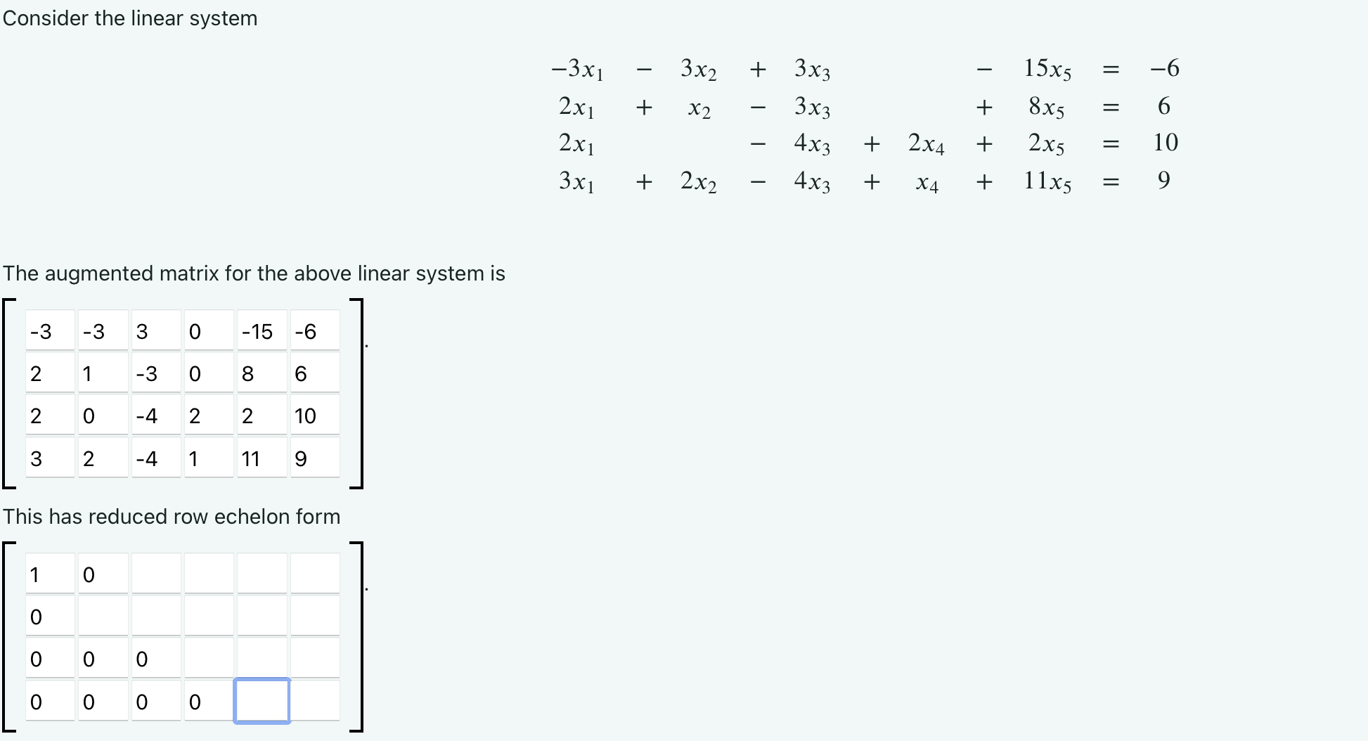 Solved Consider the linear | Chegg.com