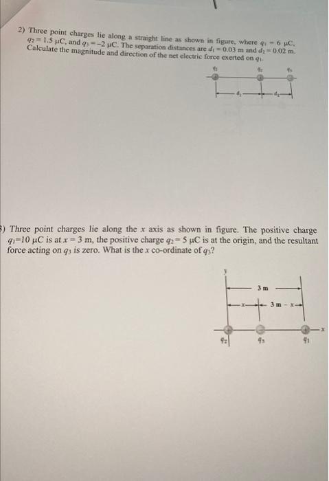 Solved 1) Three charged particles are located at the comers | Chegg.com