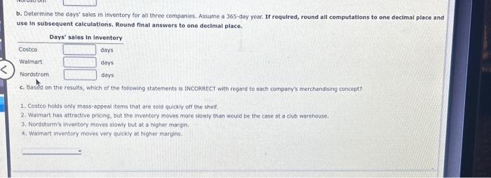 Solved Analyze and compare Costco, Waimart, and Nordstrom | Chegg.com