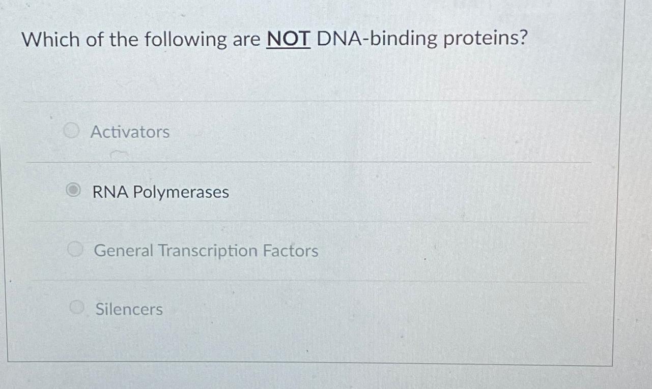 Solved Which of the following are NOT DNA-binding | Chegg.com