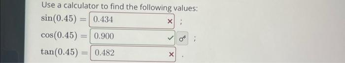 Solved Use a calculator to find the following values: | Chegg.com