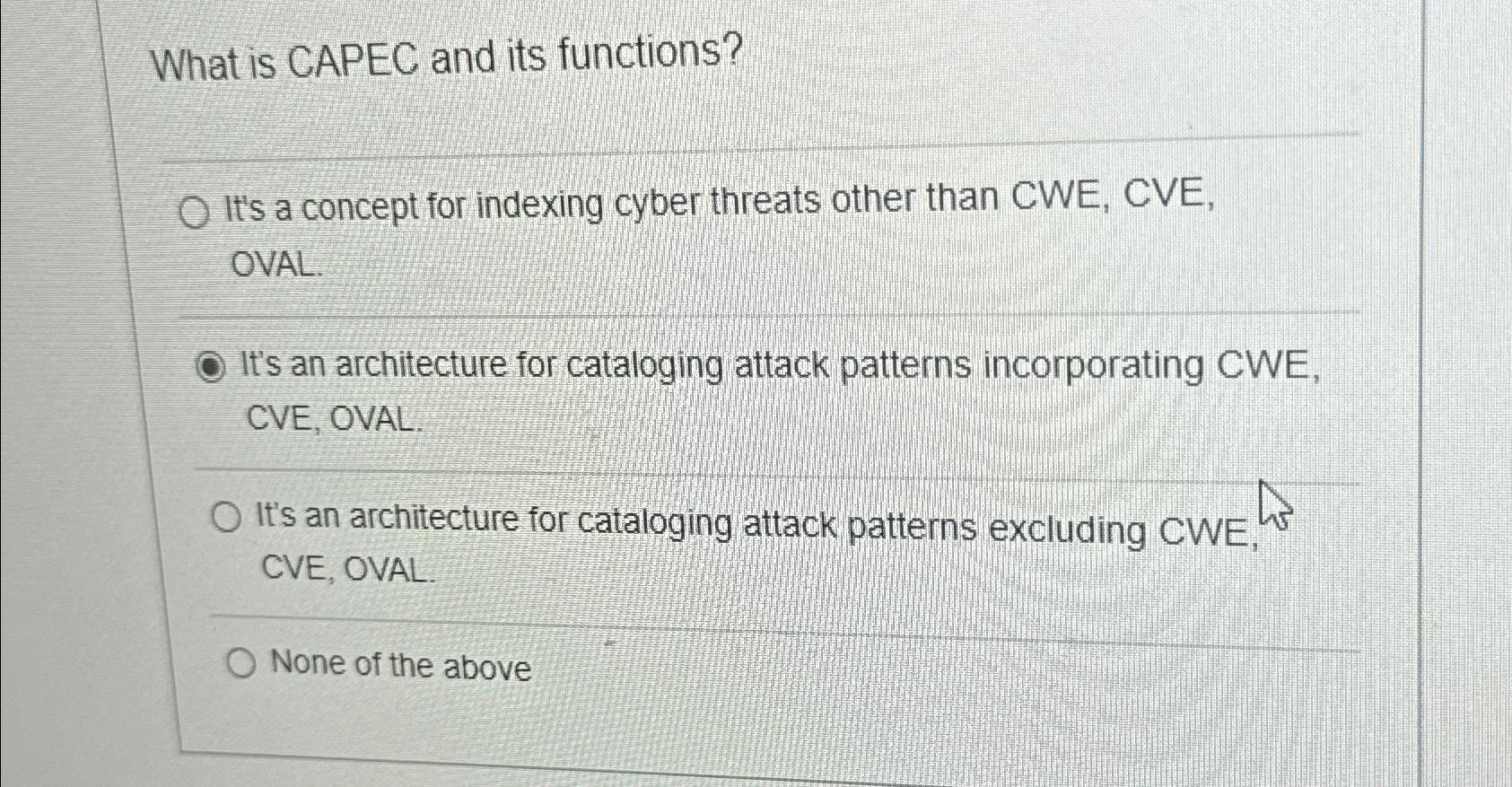 Solved What is CAPEC and its functions?It's a concept for | Chegg.com