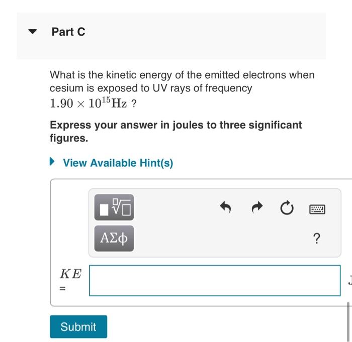 Solved Electrons are emitted from the surface of a metal | Chegg.com