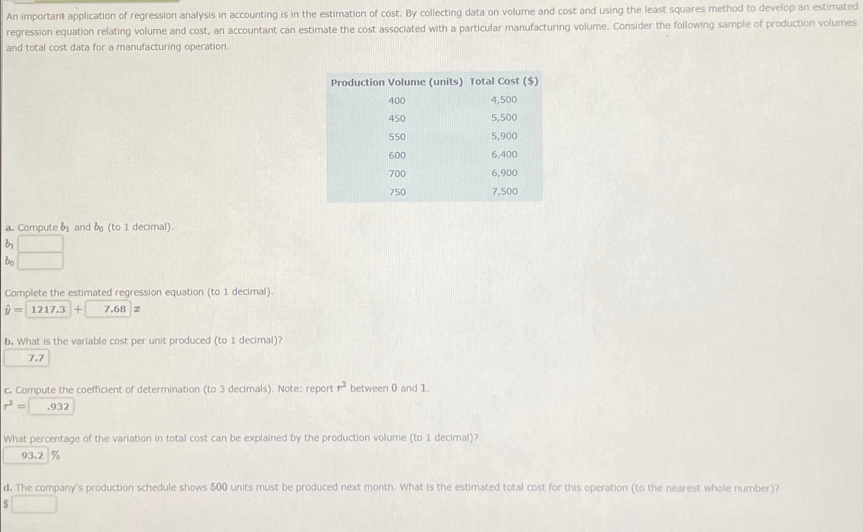 Solved An important application of regression analysis in | Chegg.com