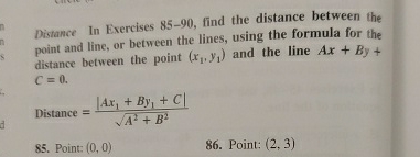 Solved Distance In Exercises 85-90, find the distance | Chegg.com