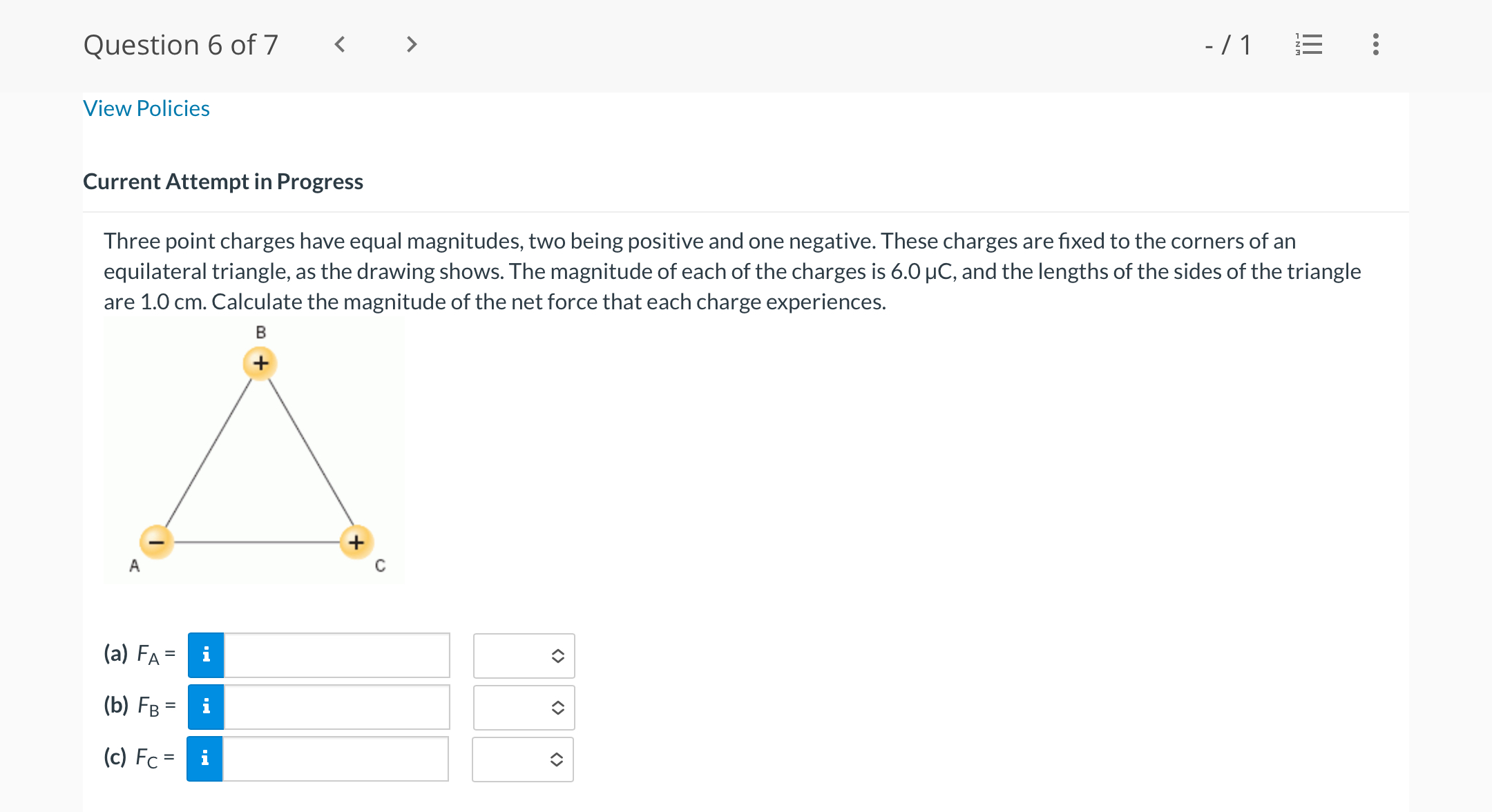 Solved Question 6 ﻿of 7/ 1View PoliciesCurrent Attempt in | Chegg.com
