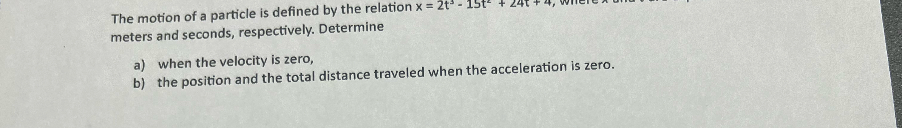 Solved The motion of a particle is defined by the relation | Chegg.com