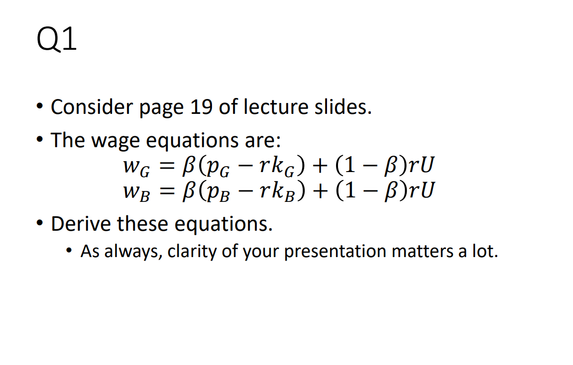 Solved Labor Economics:The wage equations | Chegg.com