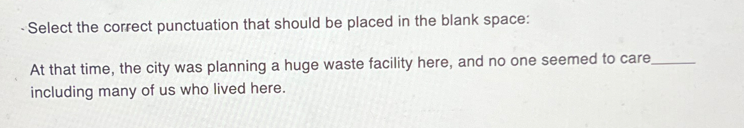 Solved Select the correct punctuation that should be placed | Chegg.com