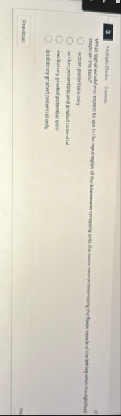 Solved 2Multiple Choice2 ﻿pointsWhat signal would yeu expect | Chegg.com