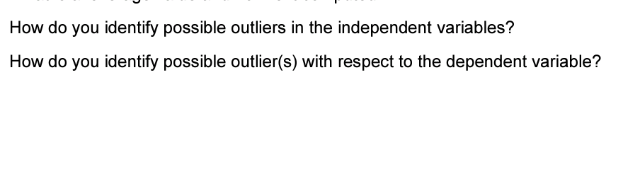 Solved How do you identify possible outliers in the | Chegg.com