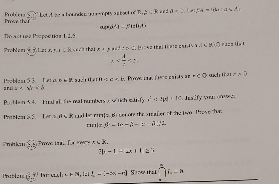 Solved Problem S. I Let A be a bounded nonempty subset of R, | Chegg.com