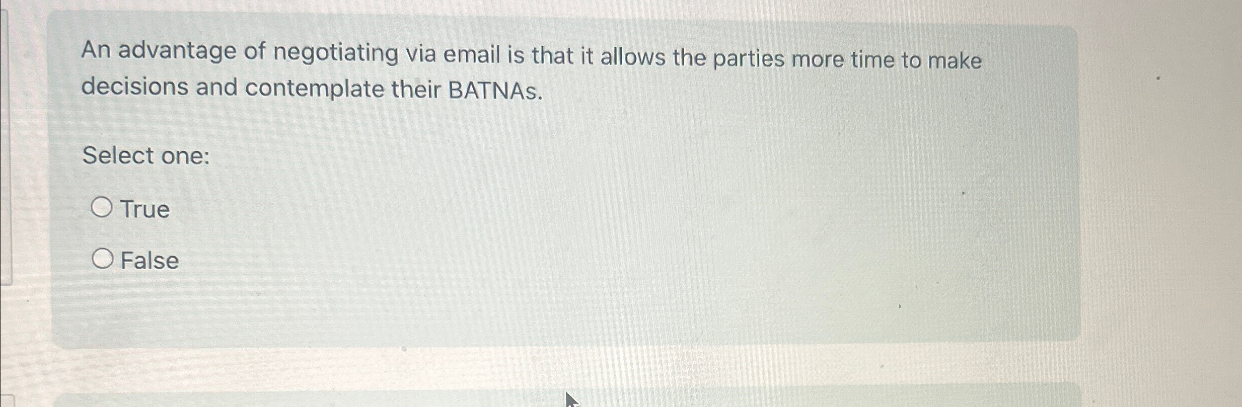 Solved An advantage of negotiating via email is that it | Chegg.com