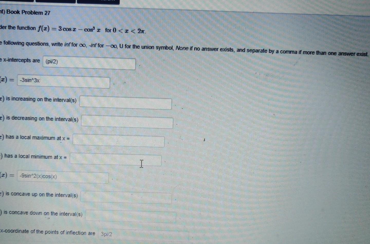 Solved 1 point) Book Problem 23 Consider the function | Chegg.com